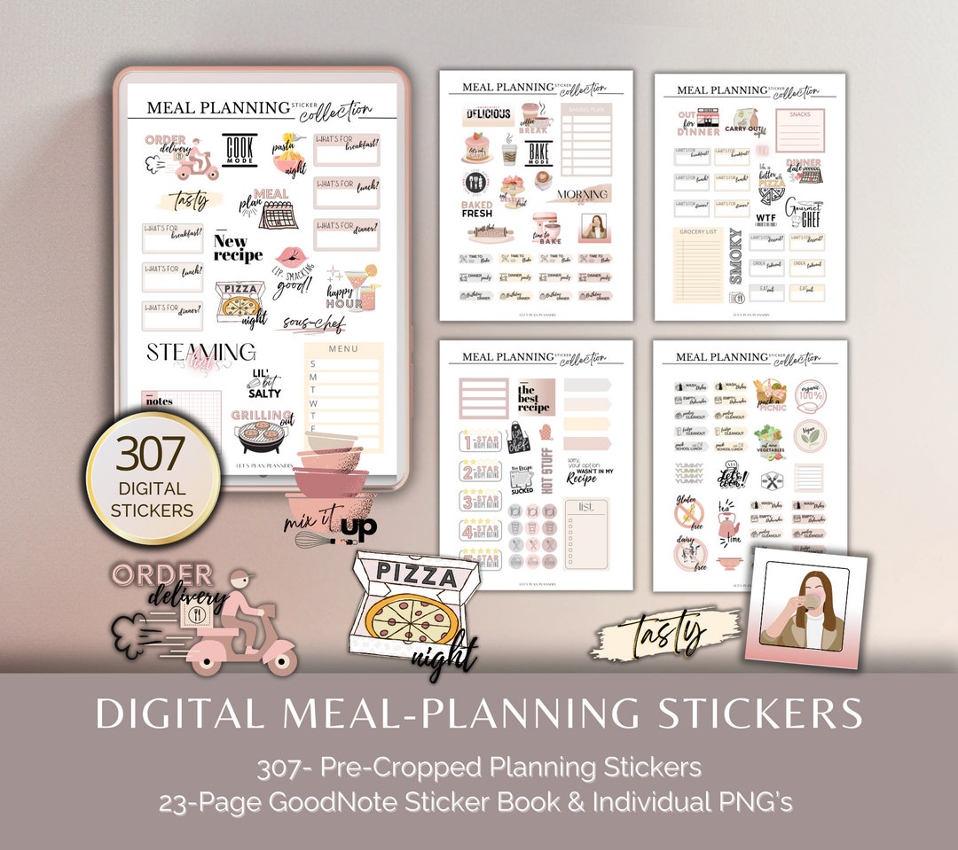 Meal Planning Digital Stickers Digital Planner Stickers Recipe and ...