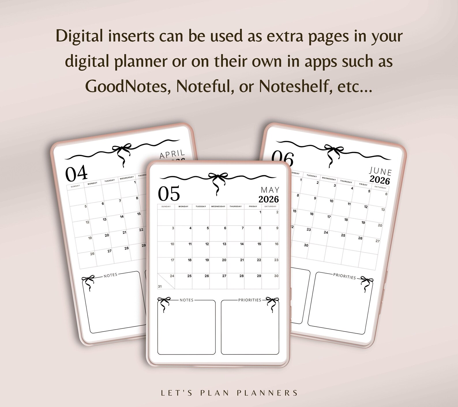 2025-2026 Monthly Planner Digital Insert: Goodnotes iPad Template (PNG ...