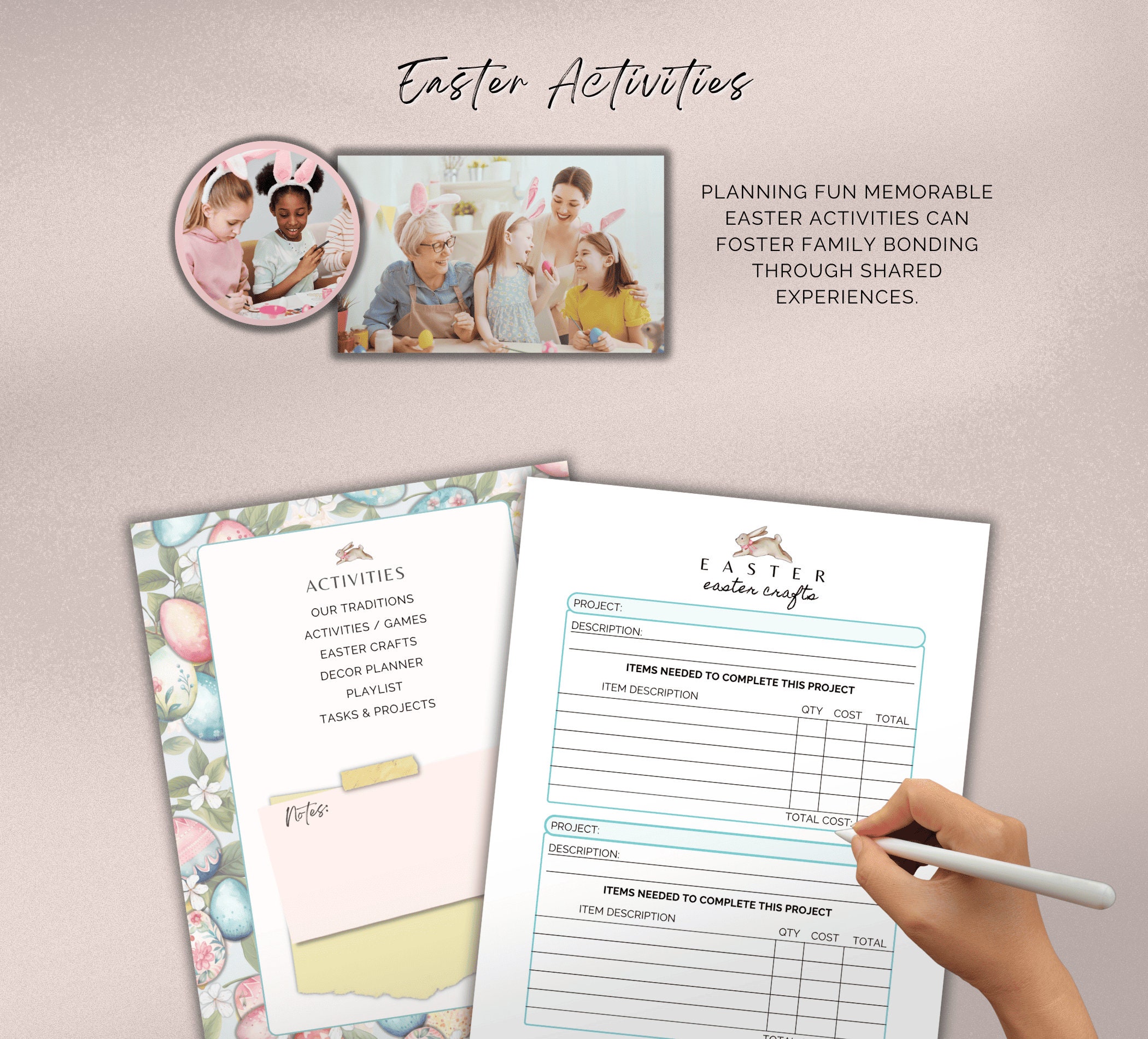 Easter Planner Printable Template, Basket & Egg Hunt Tracker, Party ...