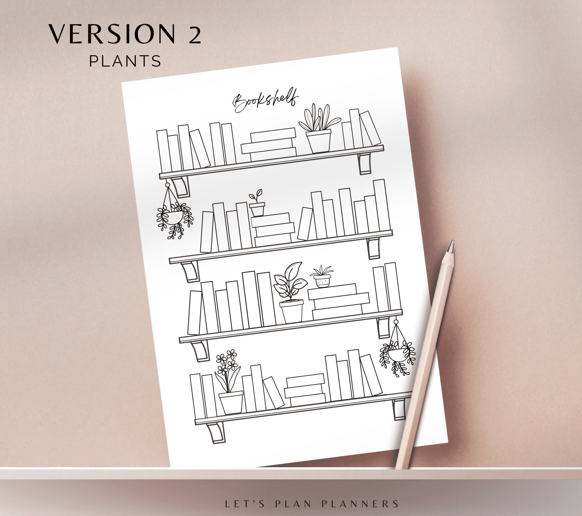 Bookshelf Printable Template Book Tracker Reading Log Planner Books to ...