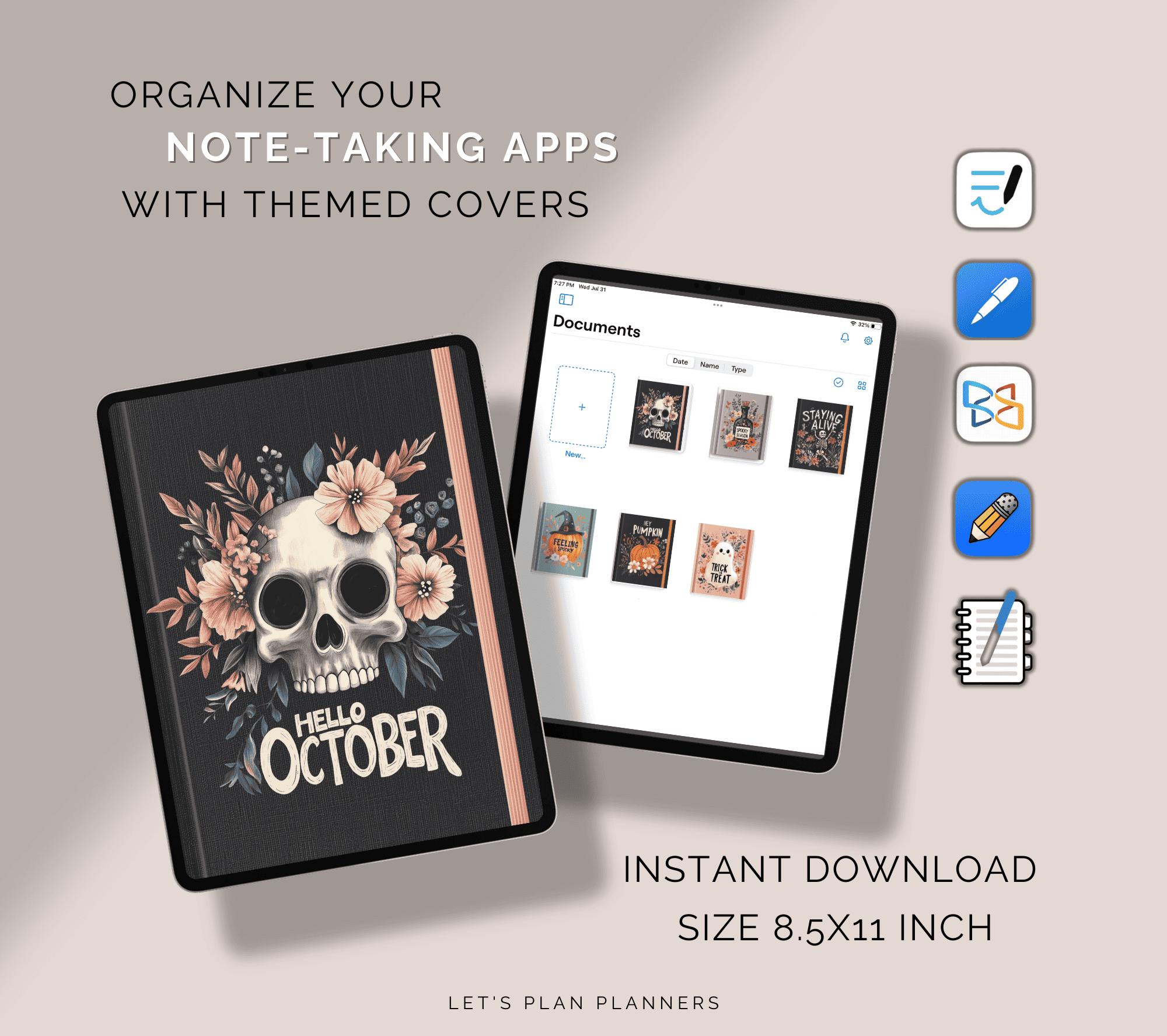 Halloween Digital Planner Covers: Ipad, Tablet, Goodnotes (PNG) - Etsy