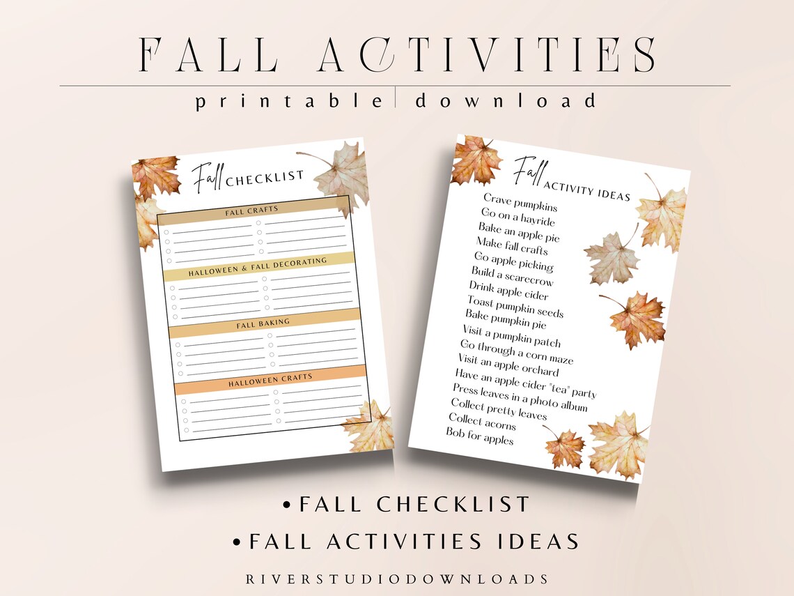 Fall Planner Printable Page Inserts Fall Check List Fall Activities ...