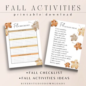 Fall Planner Printable Page Inserts Fall Check List Fall Activities ...