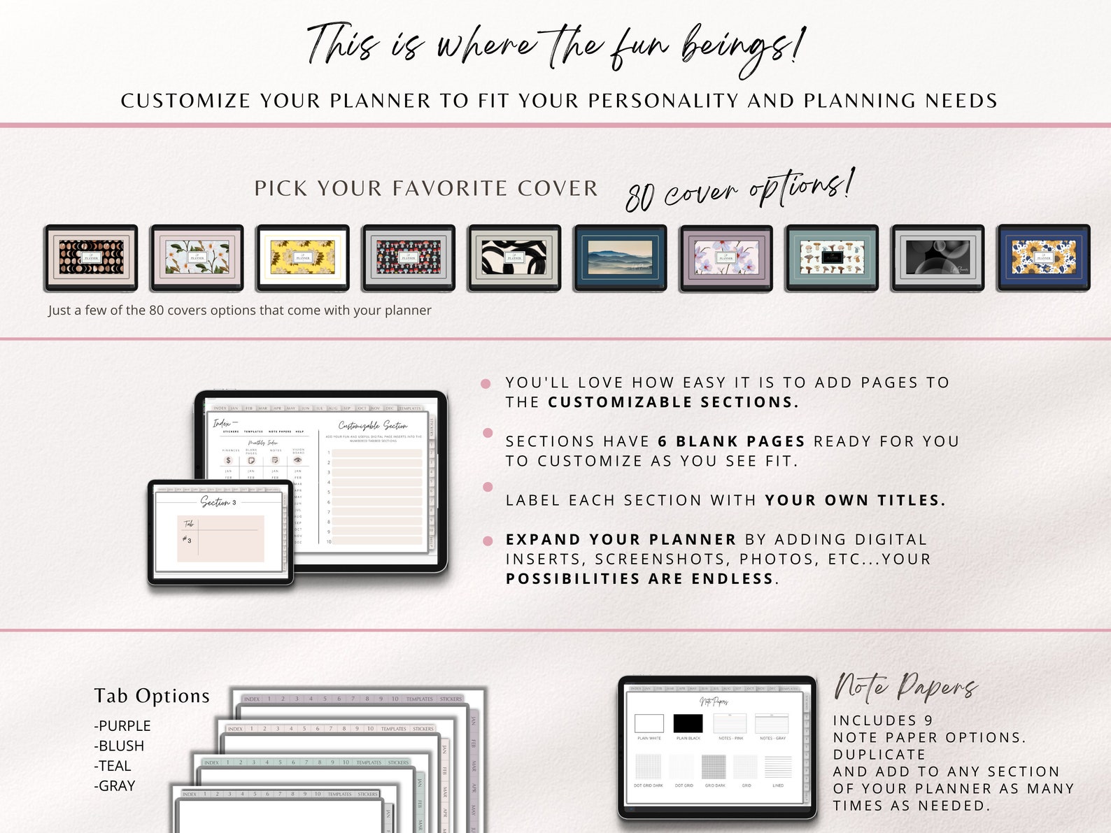 IPad Tablet and Phone Planner Digital Planner Undated Daily Weekly ...