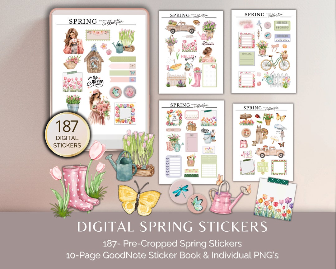 Spring Stickers Digital Planner Spring Season Goodnote Ipad/tablet ...