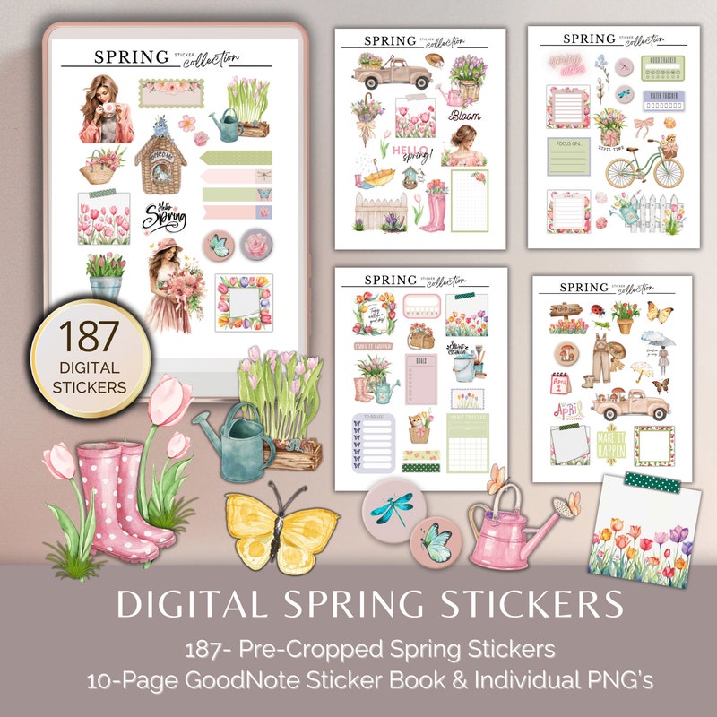 Spring Stickers - Etsy