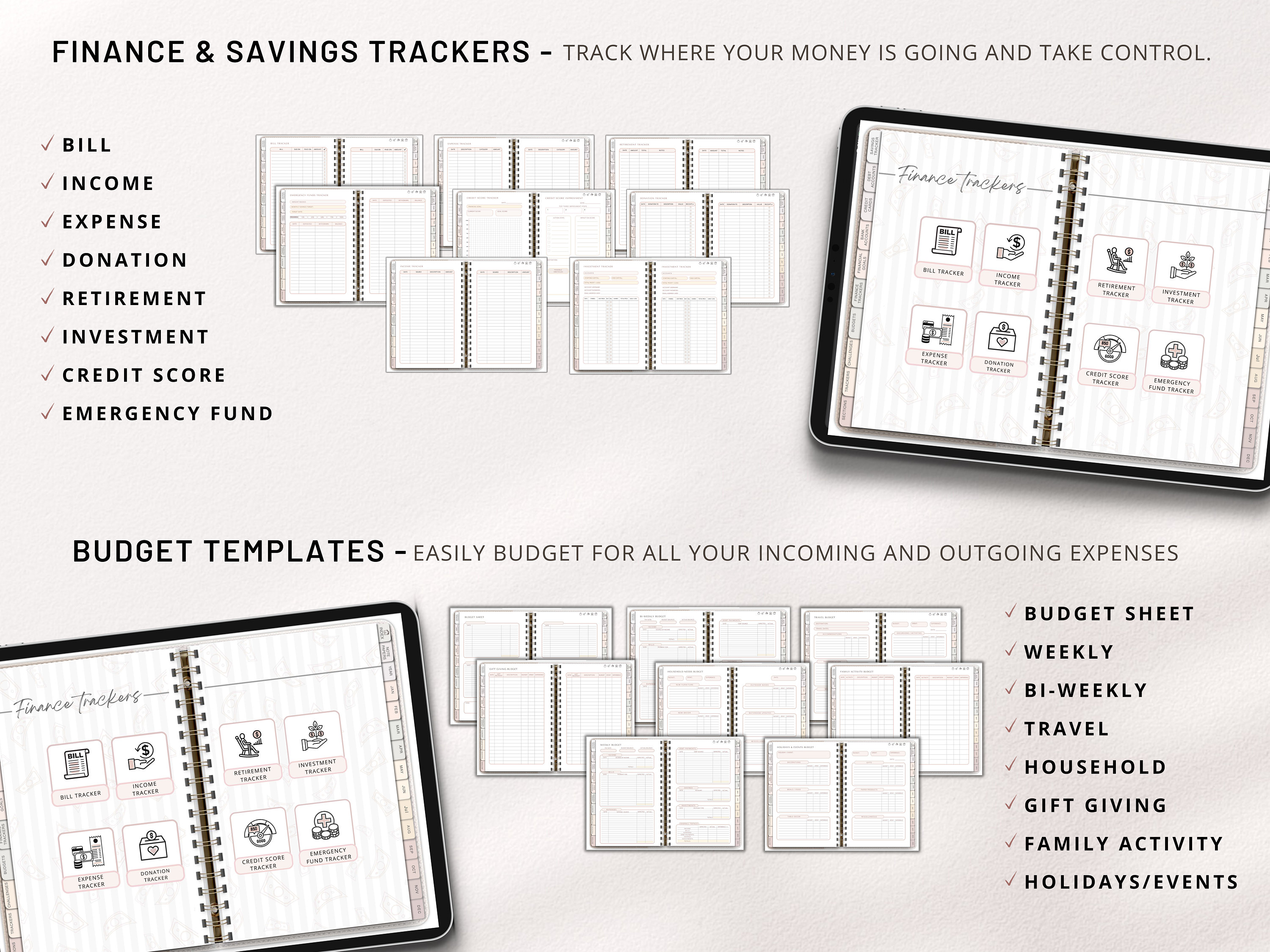 Digital Budget Planner Goodnotes iPad Template Weekly & Biweekly PDF ...
