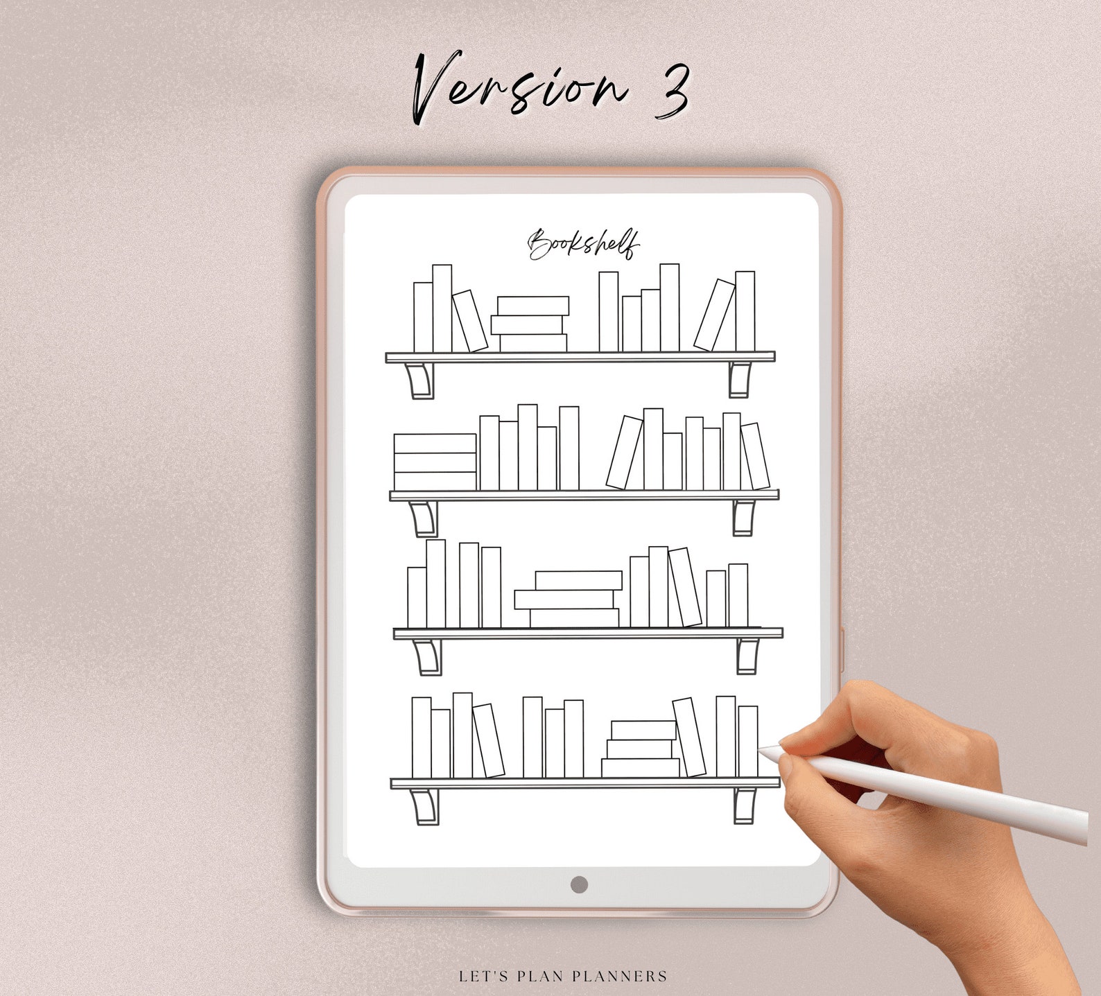 Bookshelf Digital Planner Book Tracker Reading Log Planner Books to ...