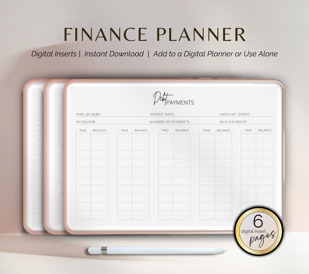 Finance Planner Inserts: Debt Payments, Bill Tracker (digital Download ...
