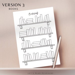 Bookshelf Printable Template Book Tracker Reading Log Planner Books to ...