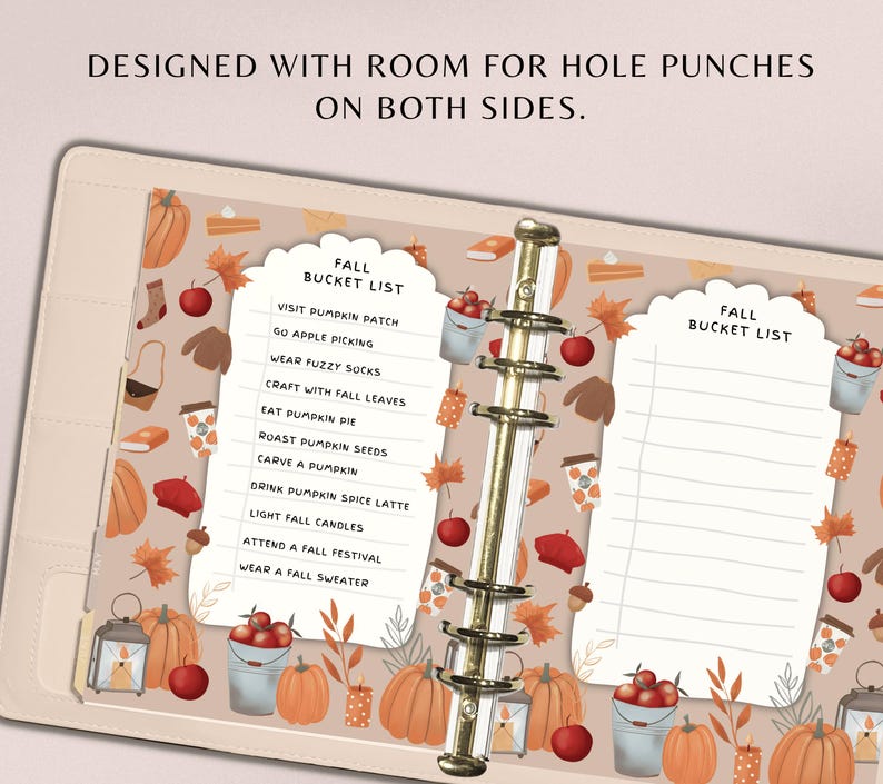 Fall Bucket List Printable: Autumn Activities Planner (8.5x11 US Letter ...