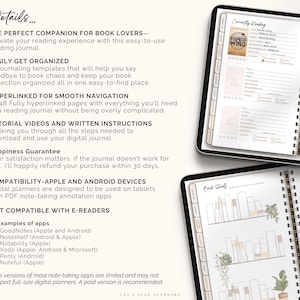 Reading Journal Digital Planner for iPad & Android Gift for Book Lover ...