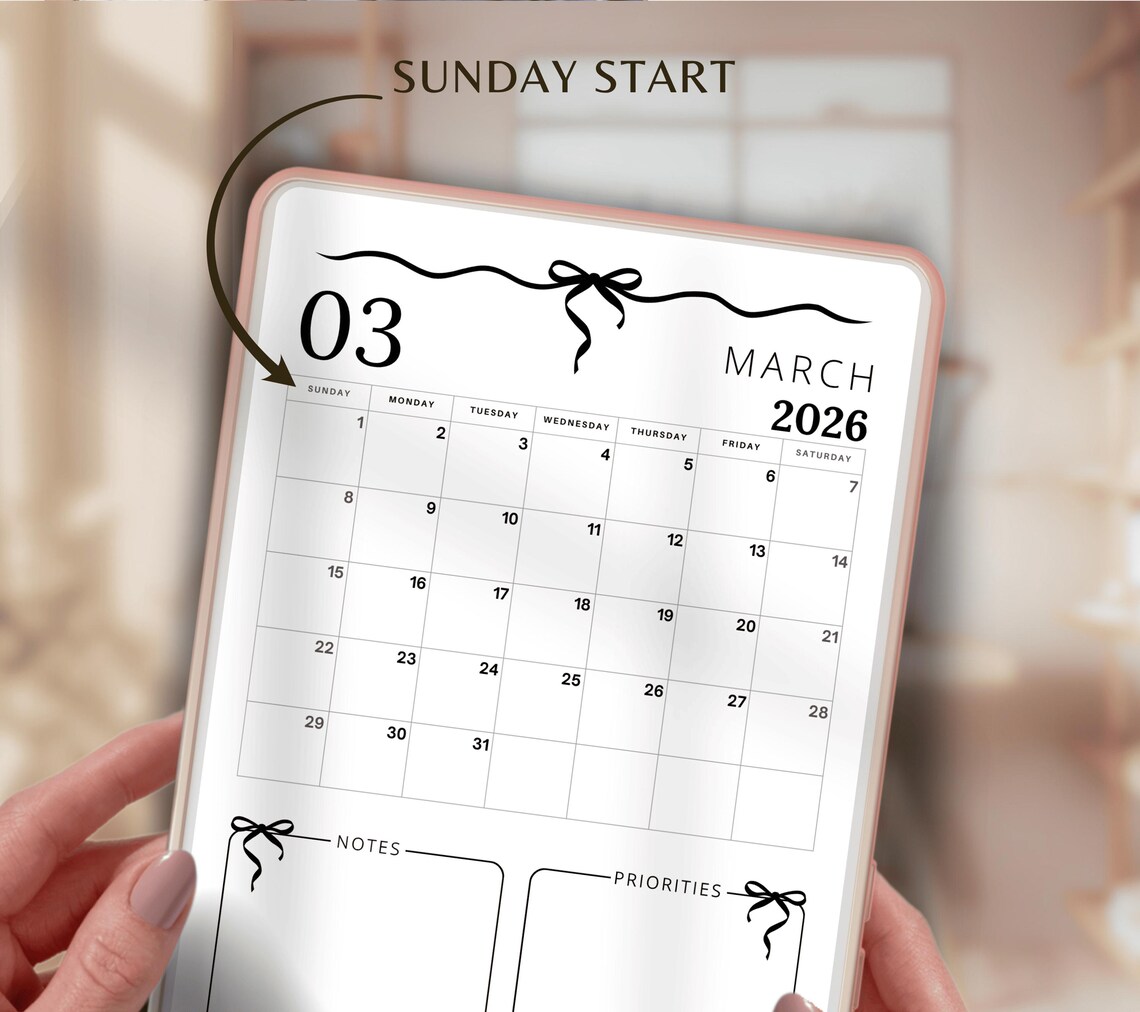 2025-2026 Monthly Planner Digital Insert: Goodnotes iPad Template (PNG ...