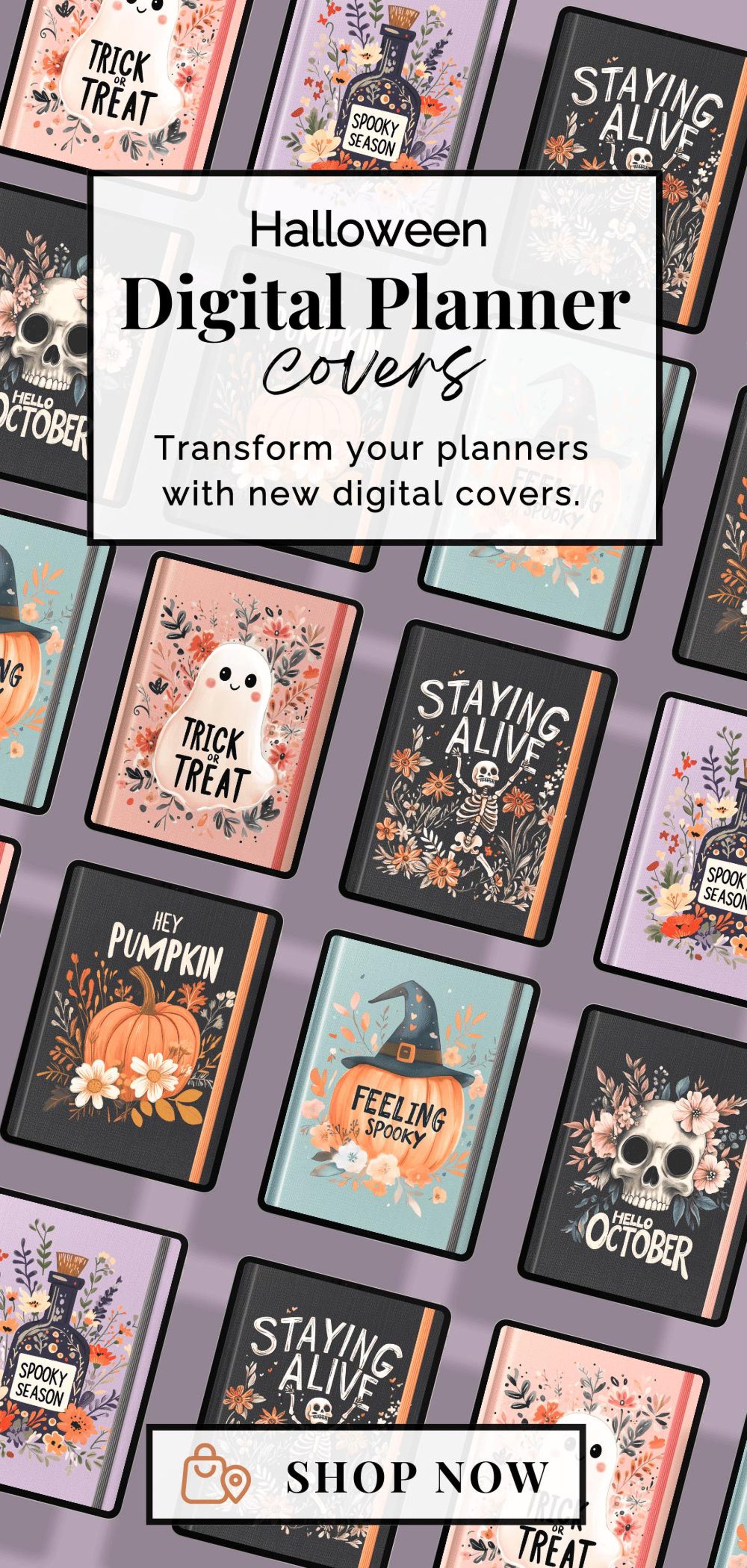 Halloween Digital Planner Covers: Ipad, Tablet, Goodnotes (PNG) - Etsy