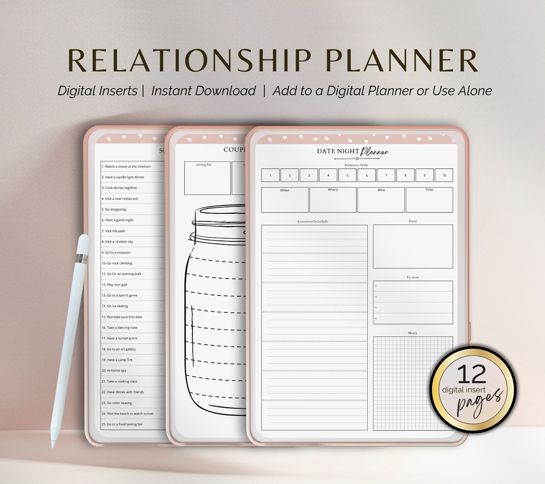 Relationship Planner Template Digital Inserts Add Inserts to Your ...