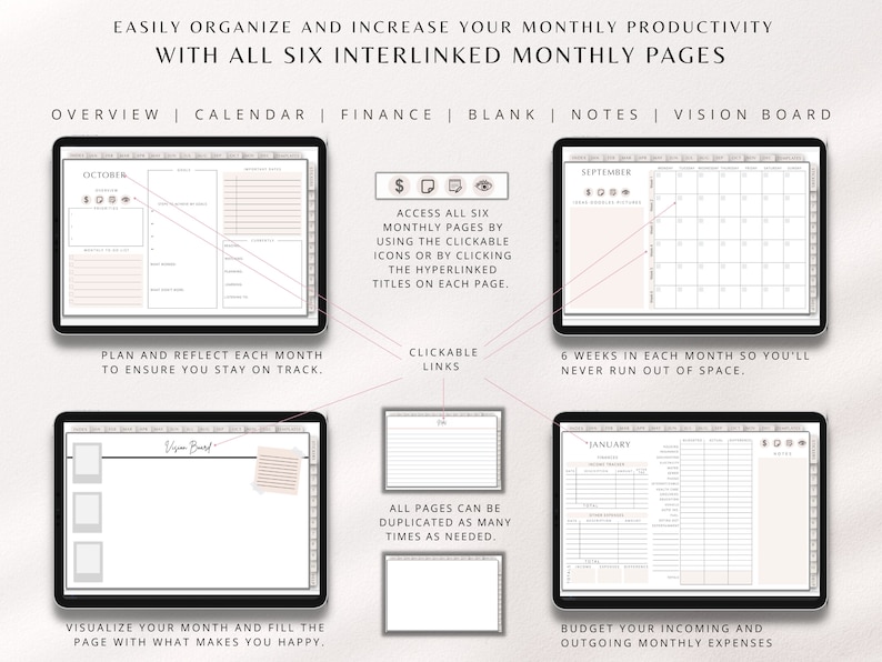 Ipad Tablet and Phone Planner Digital Planner Undated - Etsy