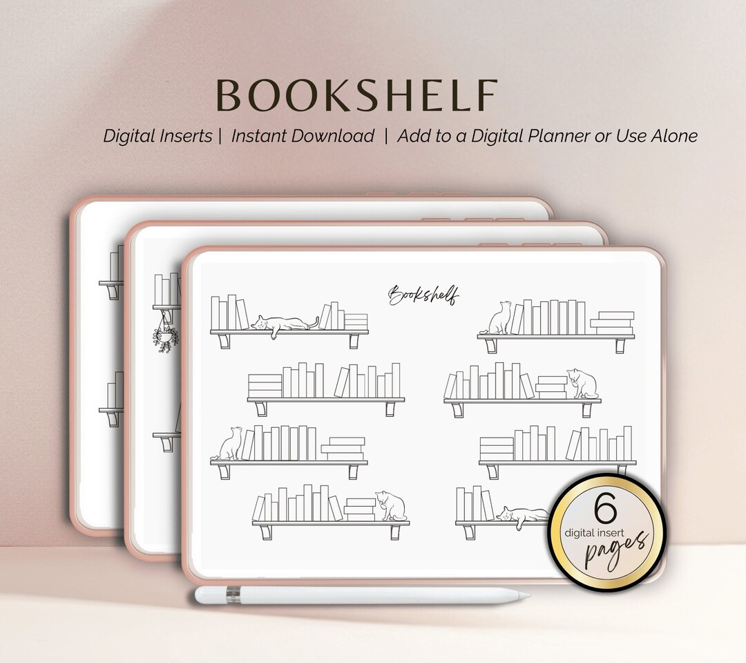 Bookshelf Digital Planner Reading Log Planner Book Tracker Books to ...