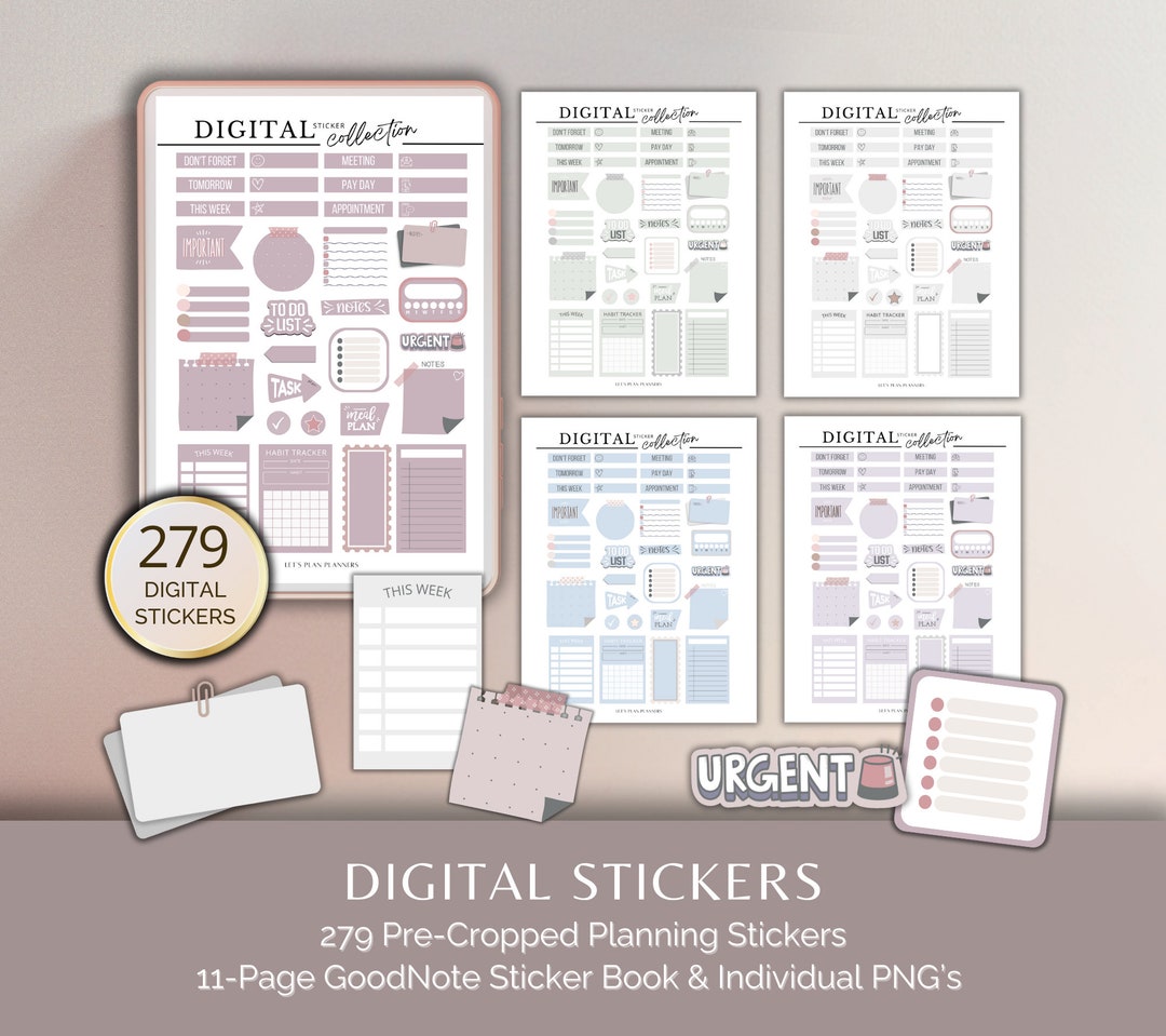 Digital Sticker Set Digital Planner Stickers W/ Goodnote Sticker Book ...