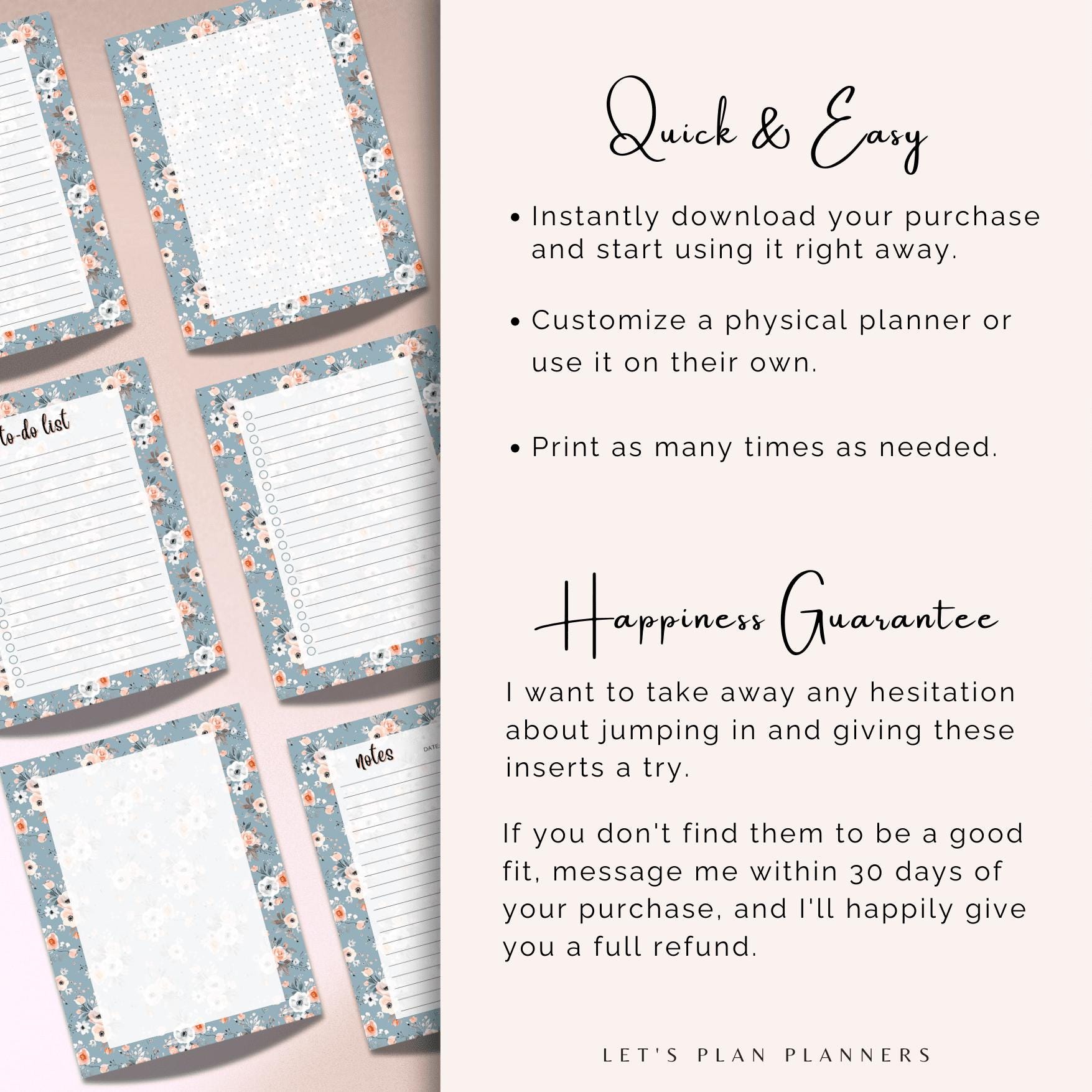 Note Paper Printables Lined Blank Dot Grid To-do List Digital Download ...