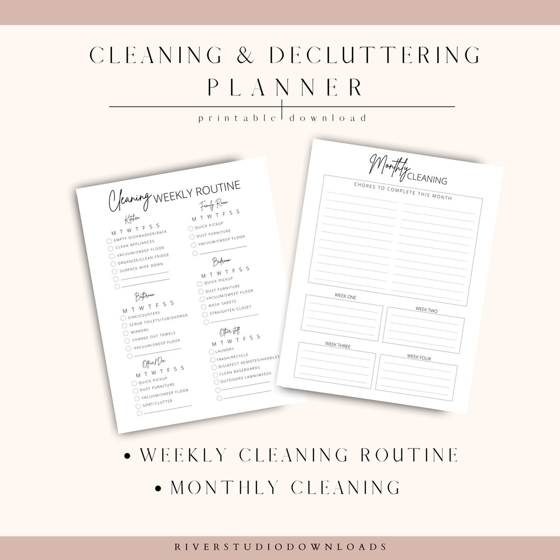 CLEANING & DECLUTTERING Plan Monthly and Weekly Cleaning - Etsy