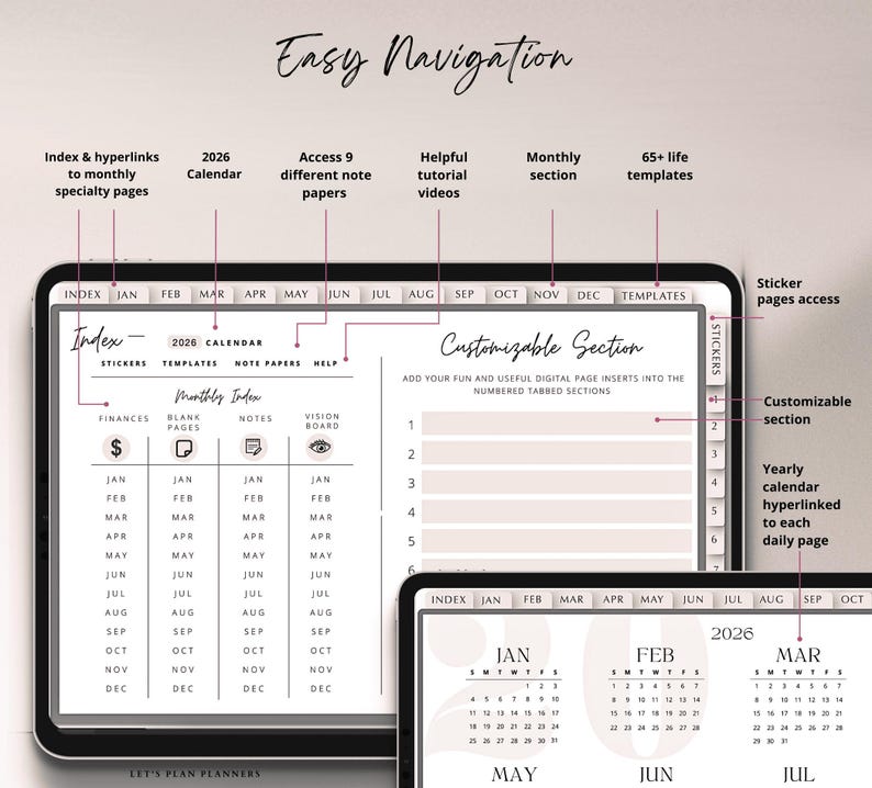 2026 Landscape Digital Planner Goodnotes Template iPad Planner - Etsy