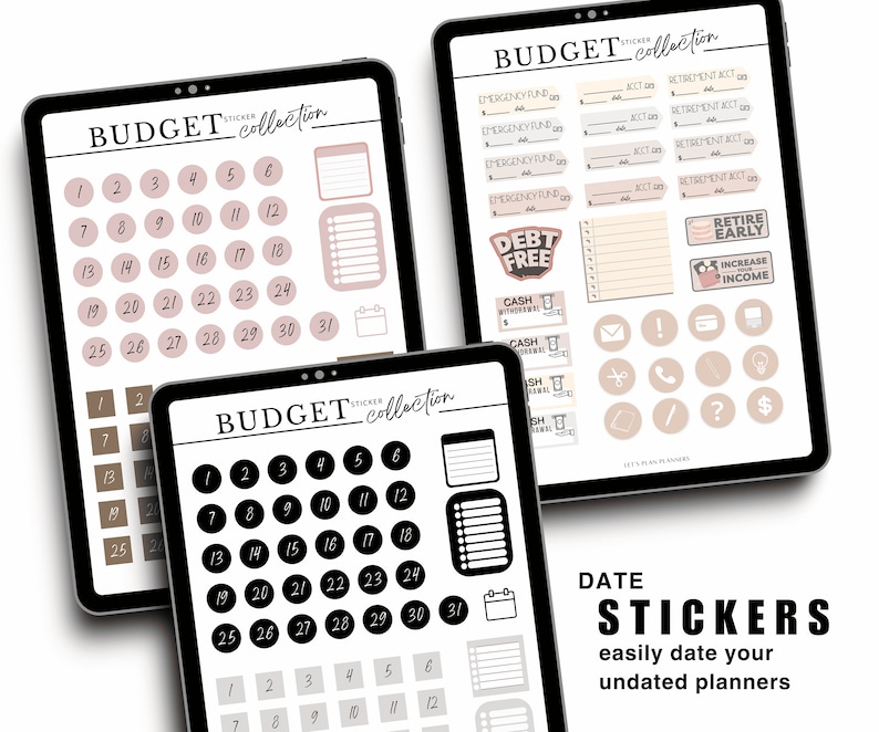 Digital Budget Planner Stickers: 405 Pre-cropped Stickers (goodnotes ...