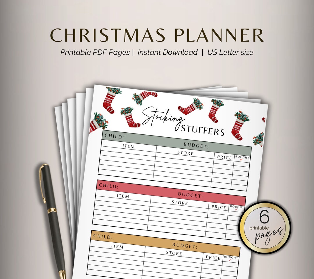 CHRISTMAS Printable PLANNER Holiday Online Gift Trackers Gift Lists ...