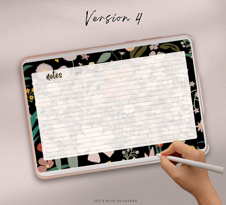 Note Paper Digital Inserts Planner Page Template Lined Blank Dot Grid ...