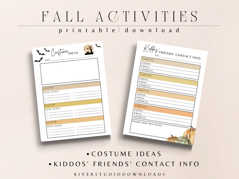 Fall Planner Printable Page Inserts Fall Check List Fall Activities ...