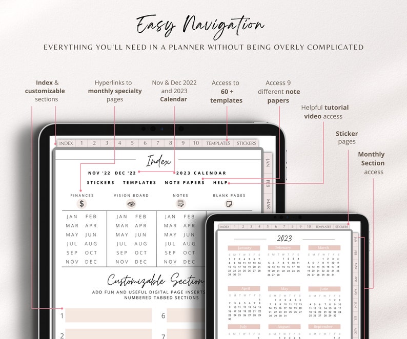 2023 Dated Digital Planner Daily Weekly and Monthly - Etsy