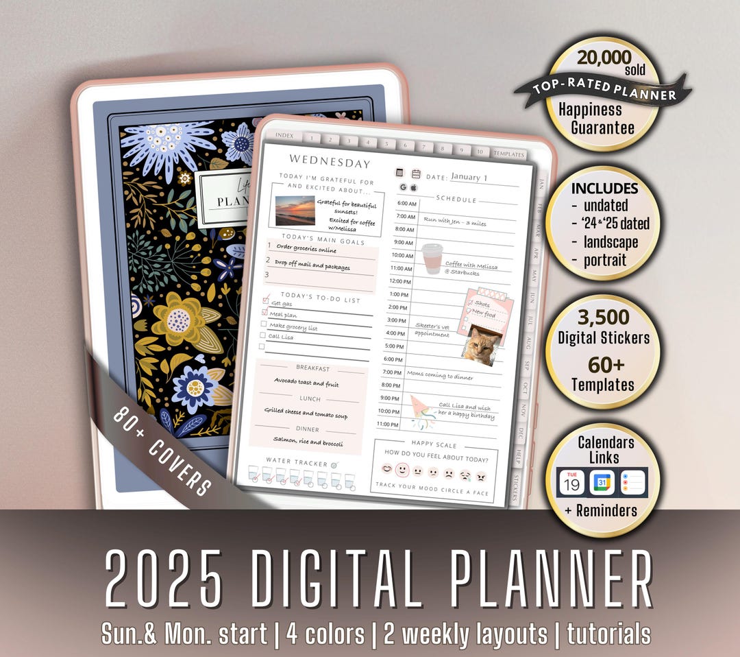 2025 Digital Planner Goodnotes Easy-to-use Daily Weekly Monthly ...