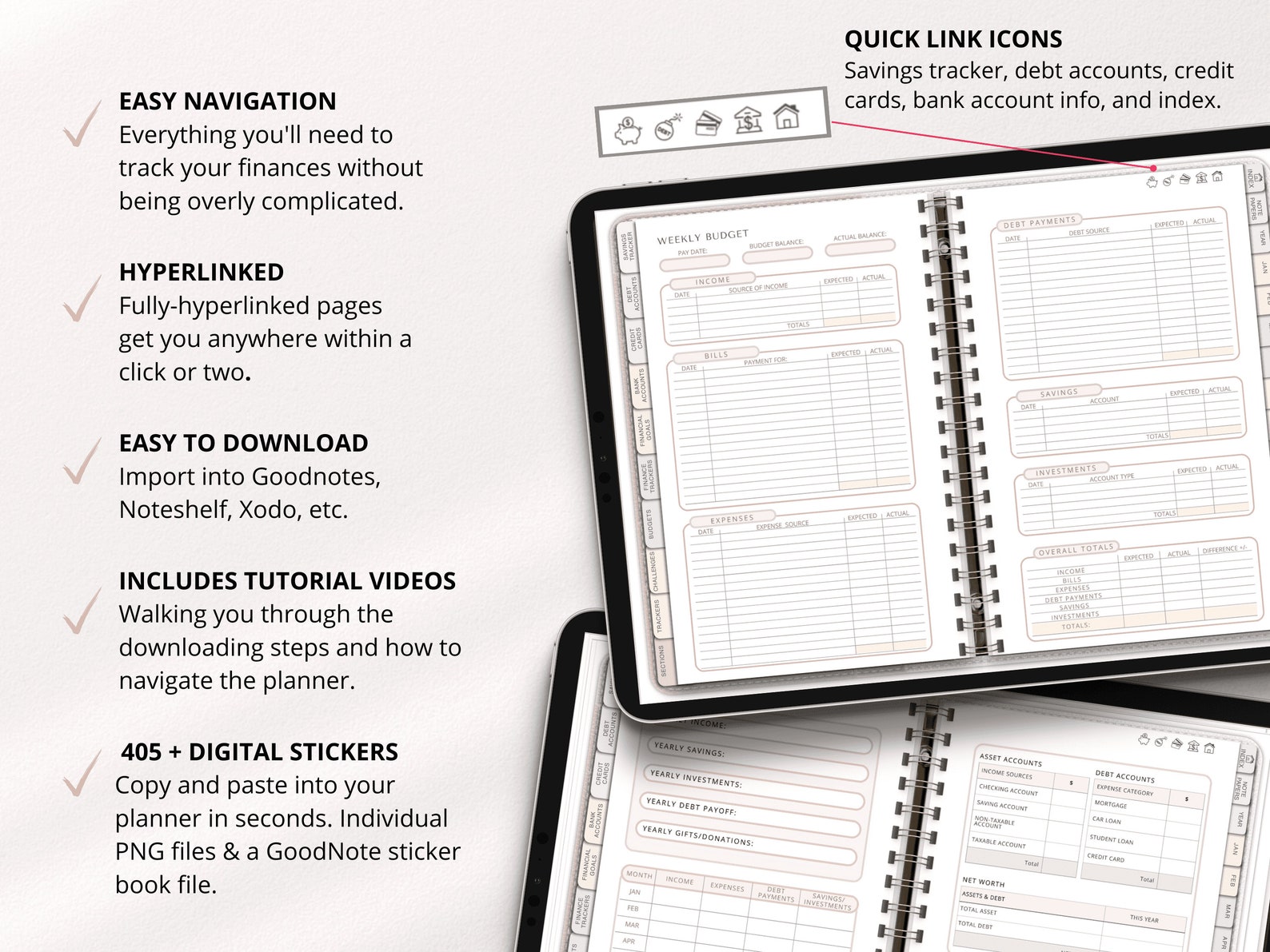Digital Budget Planner Goodnotes iPad Template Weekly & Biweekly PDF ...