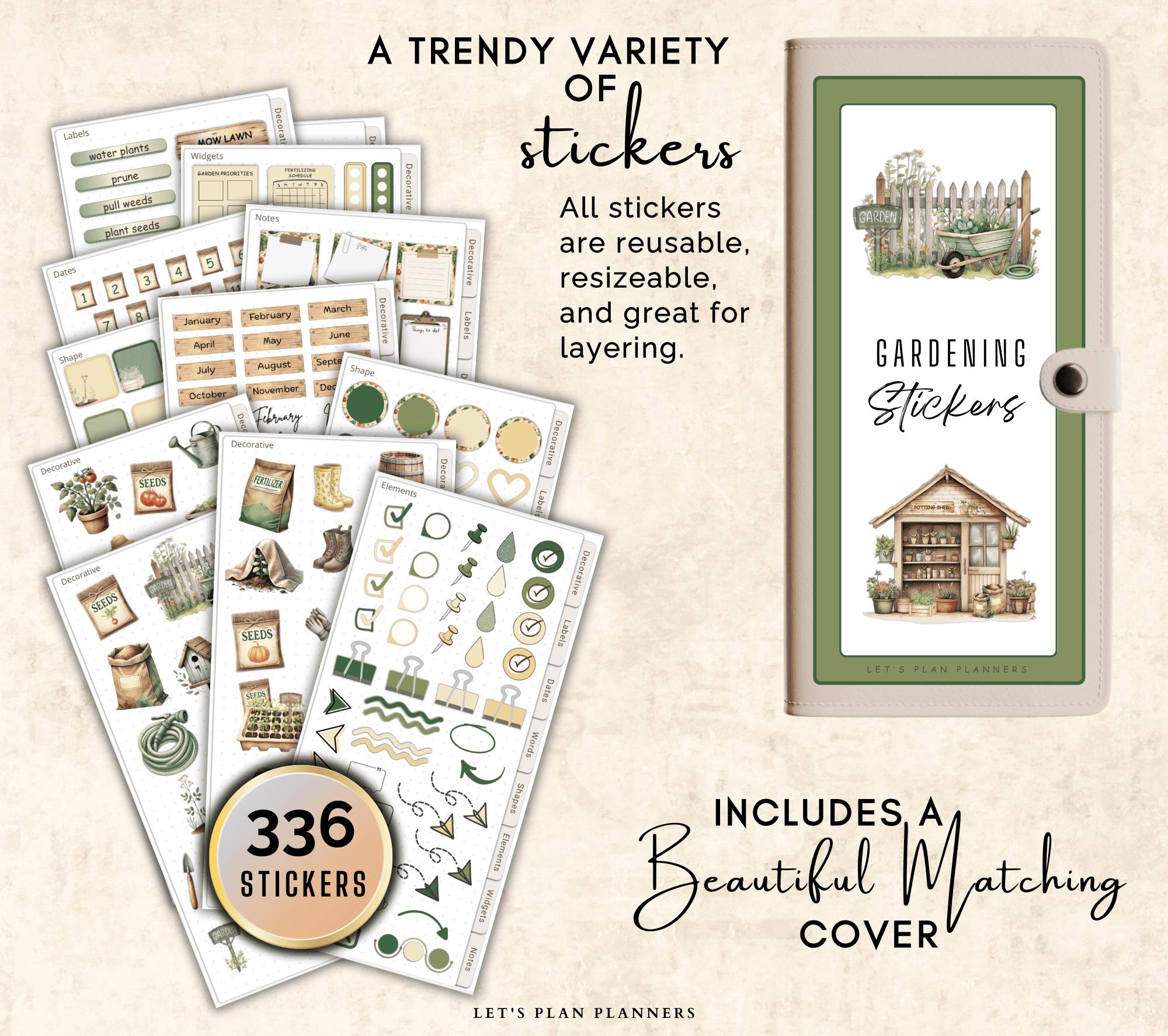 GARDENING STICKERS Goodnotes and PNG Summer Vegetable and Herb Garden ...