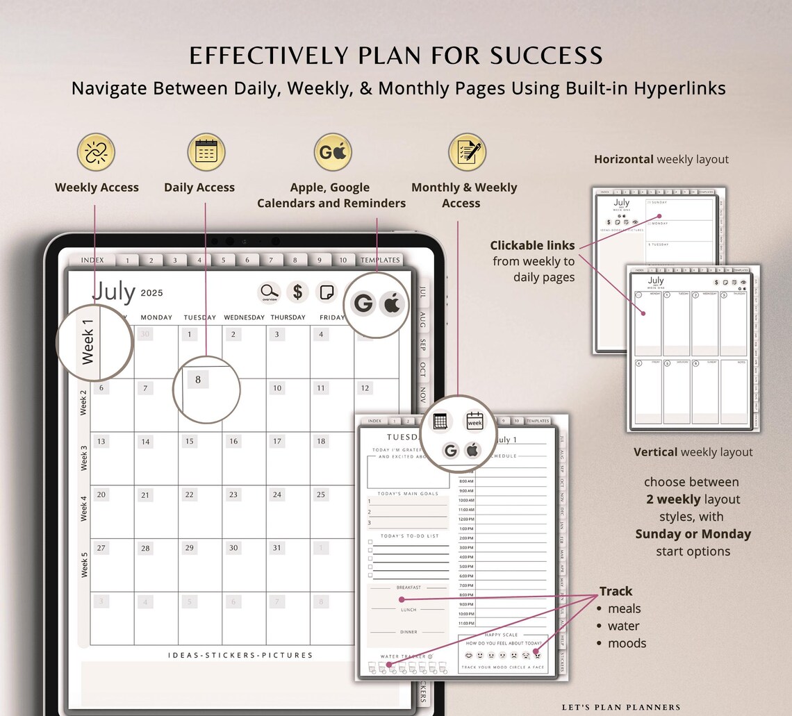 2025-2026 Mid-year Digital Planner: Goodnotes, Notability, iPad ...