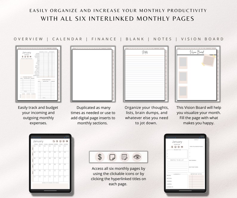 2023 Dated Digital Planner Daily Weekly and Monthly - Etsy