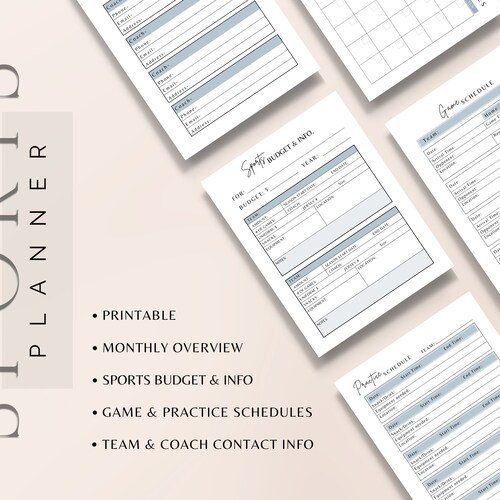 Sports Planner Printable Planner Planner Inserts Team - Etsy