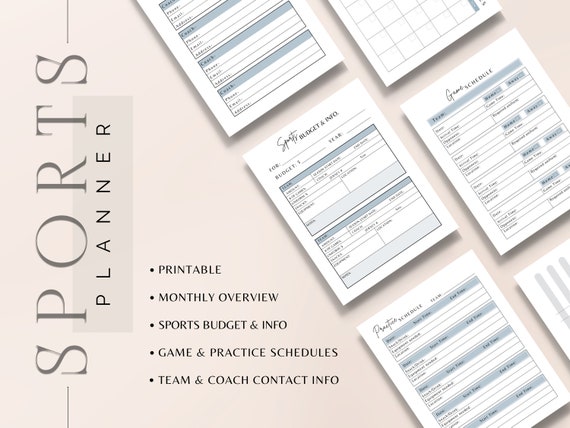 Sports Planner Printable Planner Planner Inserts Team - Etsy