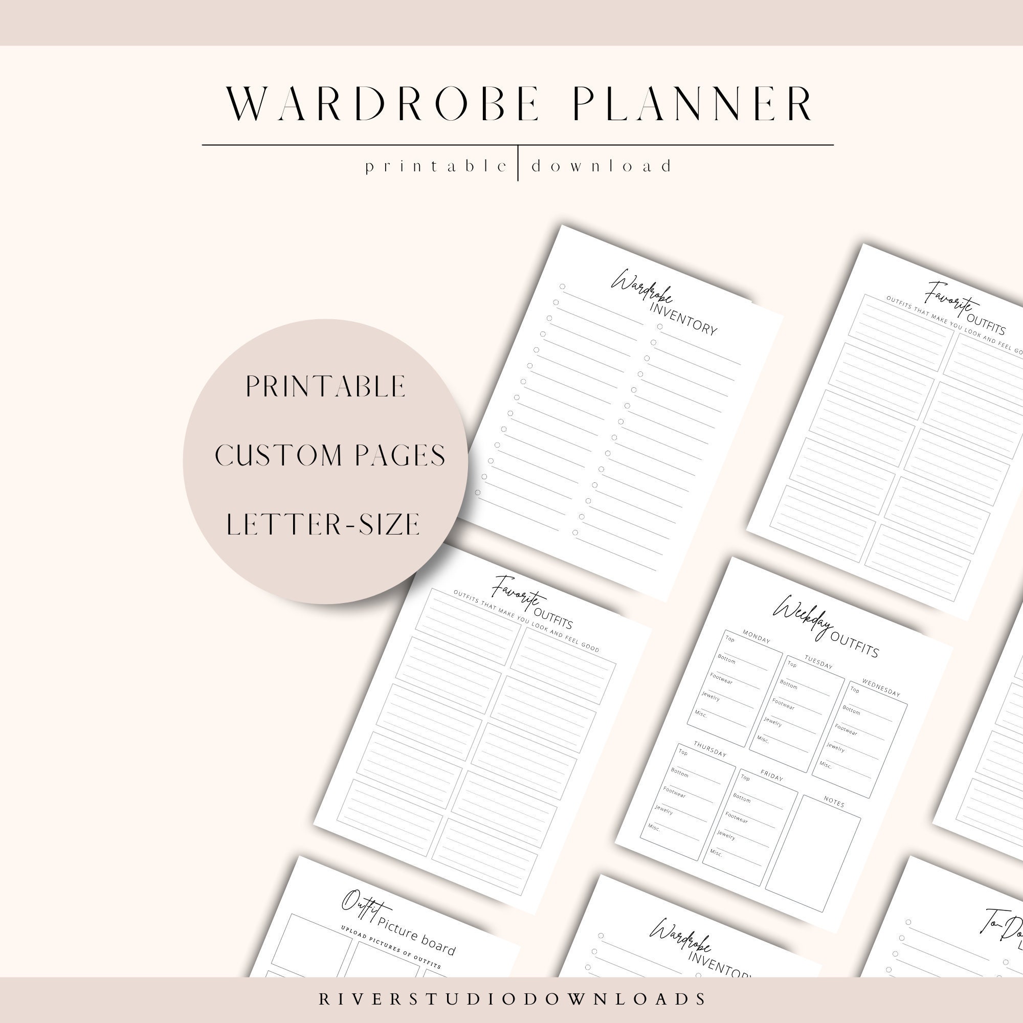 Wardrobe Planner Template Bundle Digital Planner Printable - Etsy