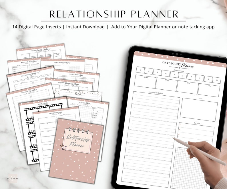 Relationship Planner Template Digital Inserts Add Inserts - Etsy