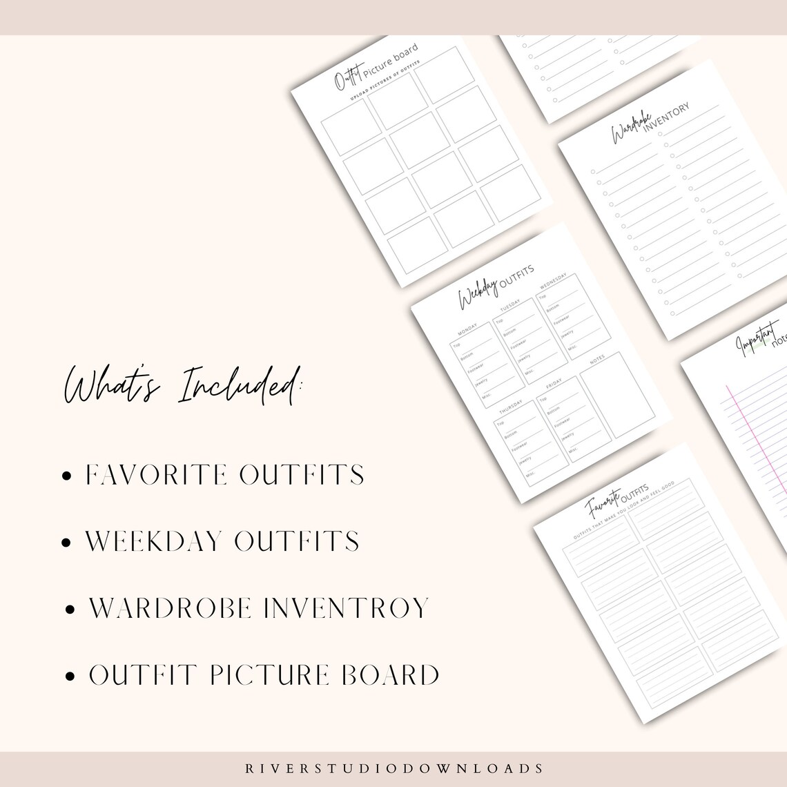 Wardrobe Planner Template Bundle Digital Planner Printable - Etsy
