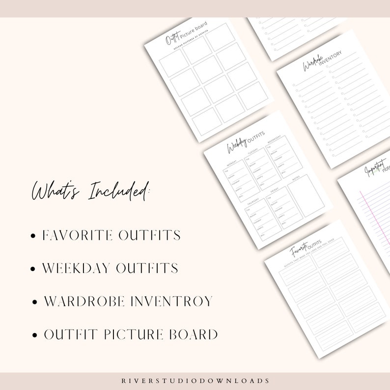 Wardrobe Planner Template Bundle Digital Planner Printable - Etsy