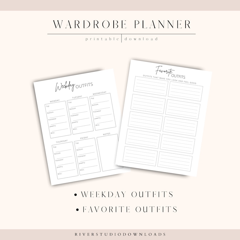 Wardrobe Planner Template Bundle Digital Planner Printable - Etsy