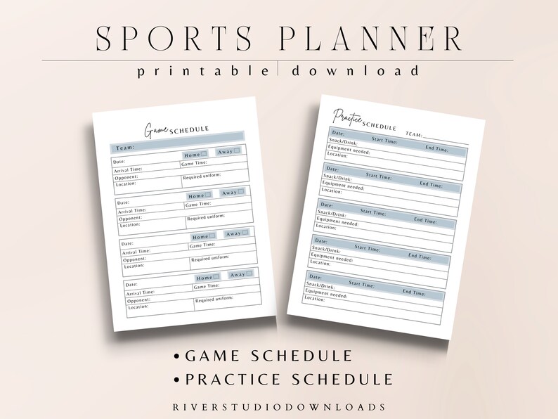 Sports Planner Printable Planner Planner Inserts Team - Etsy