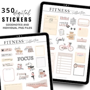 Digital Health and Fitness Stickers Digital Planner Stickers Exercise ...