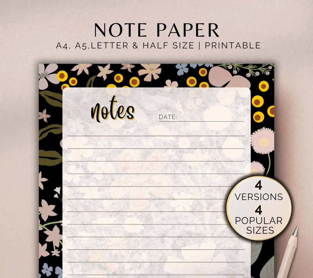 Note Paper Printable Template Note Page Lined Blank Dot Grid Todolist ...