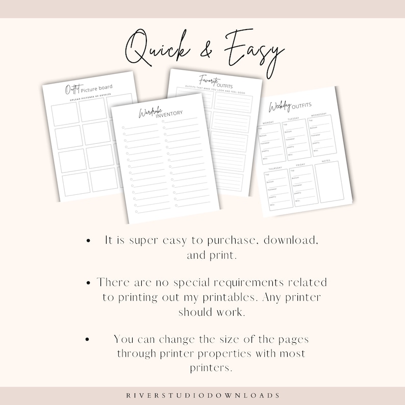 Wardrobe Planner Template Bundle Digital Planner Printable - Etsy