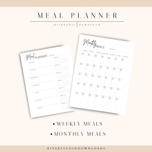 Meal Planner Weekly and Monthly Meal Plan Grocery List Pantry & Freezer ...