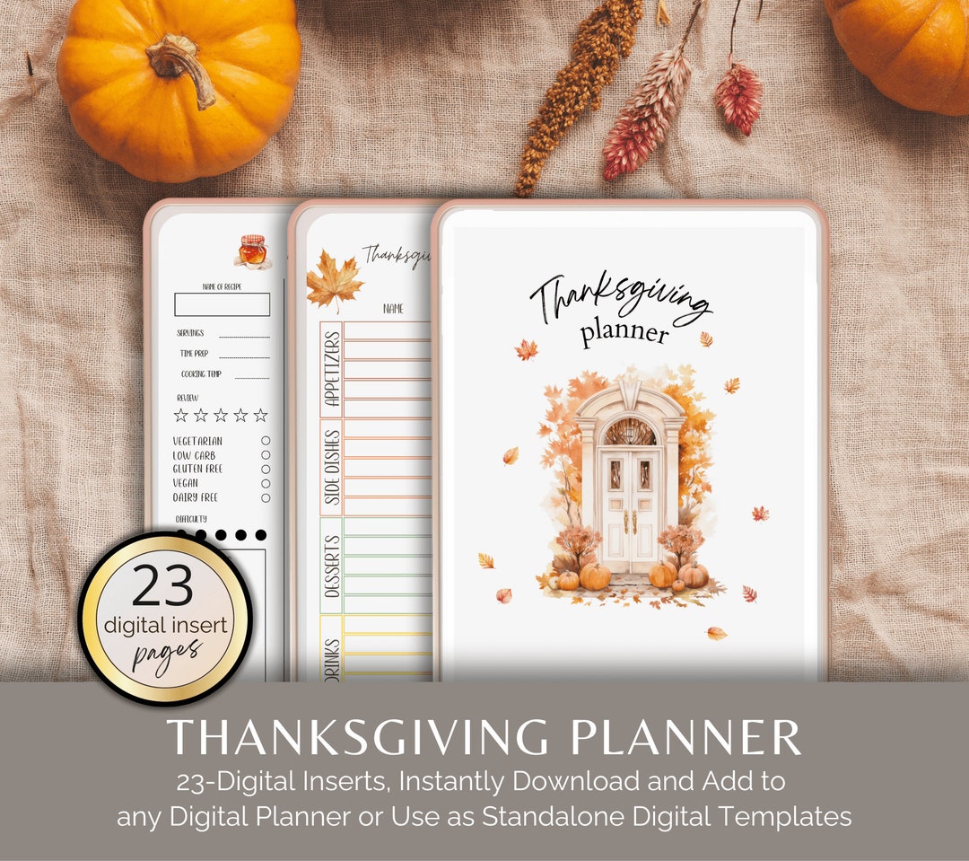 Thanksgiving Planner Digital Thanksgiving Planner Meal Planner Fall ...