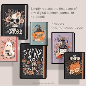 Halloween Digital Planner Covers: Ipad, Tablet, Goodnotes (PNG) - Etsy