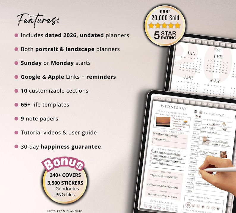 2026 Digital Planner Portrait Goodnotes and Notability Planner Template ...